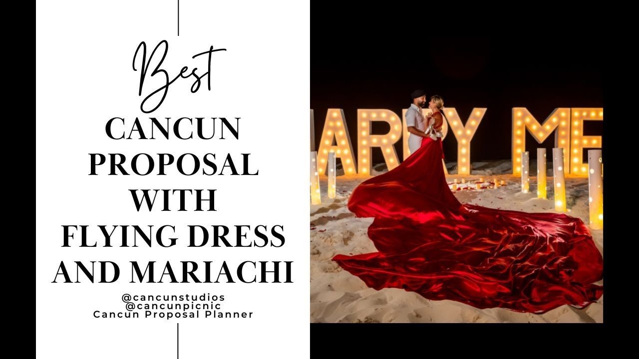 Best Cancun Proposal with Flying dress and Mariachi - Cancun Studios ...